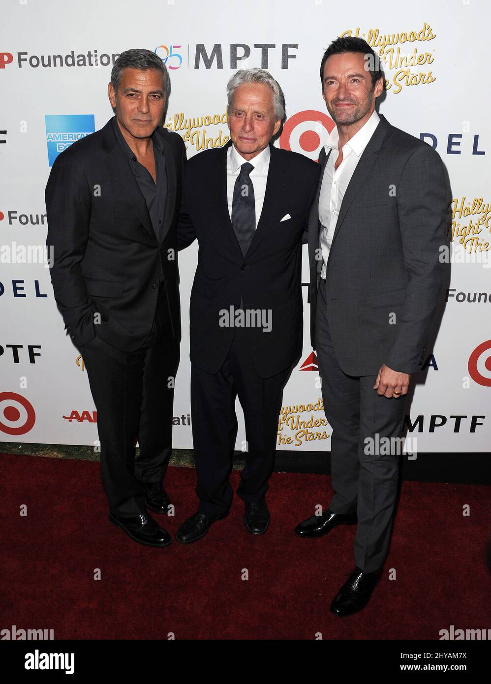 George Clooney, Michael Douglas, Hugh Jackman attending the "Hollywood ...