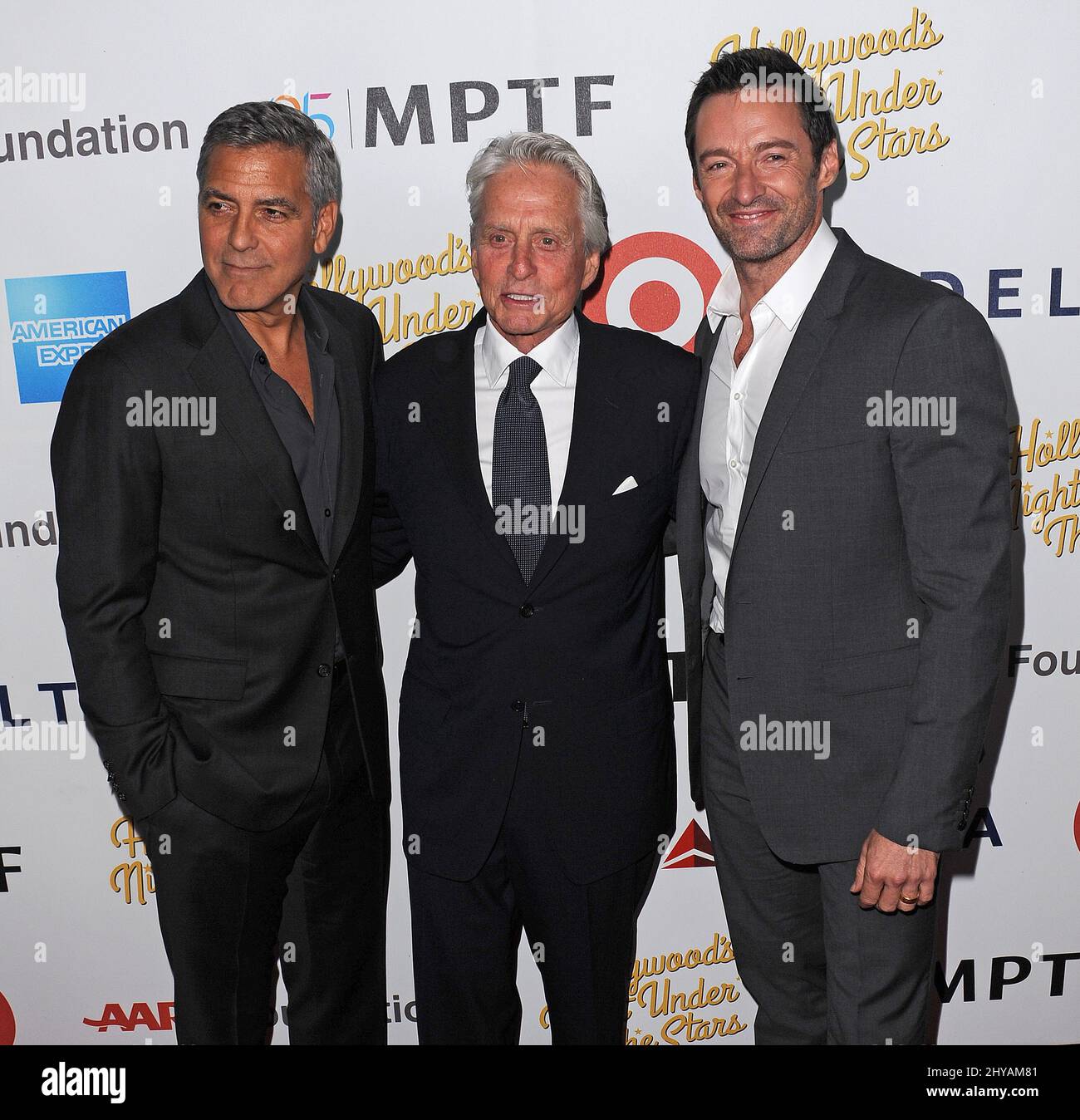 George Clooney, Michael Douglas, Hugh Jackman attending the "Hollywood ...