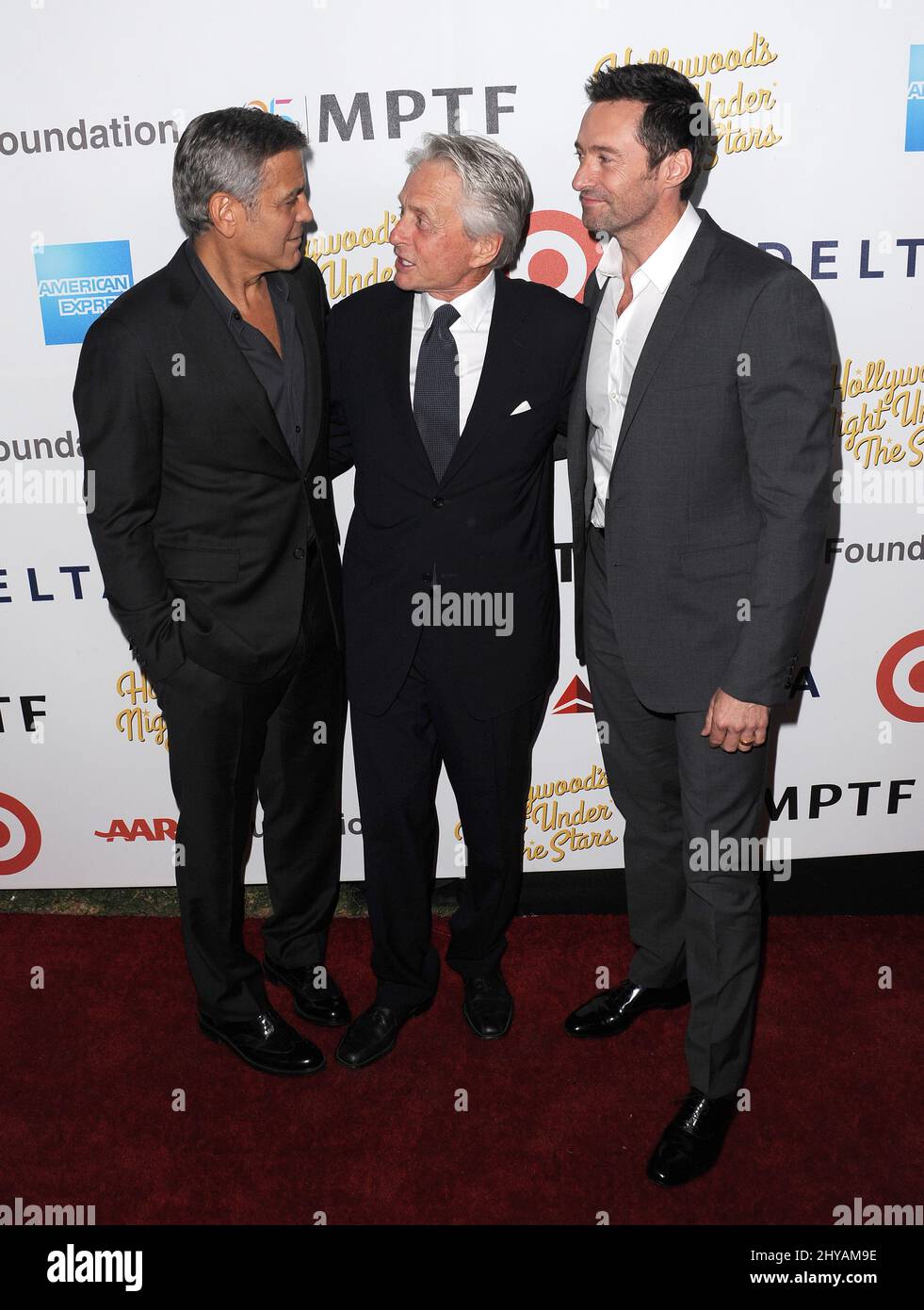 George Clooney, Michael Douglas, Hugh Jackman attending the "Hollywood ...