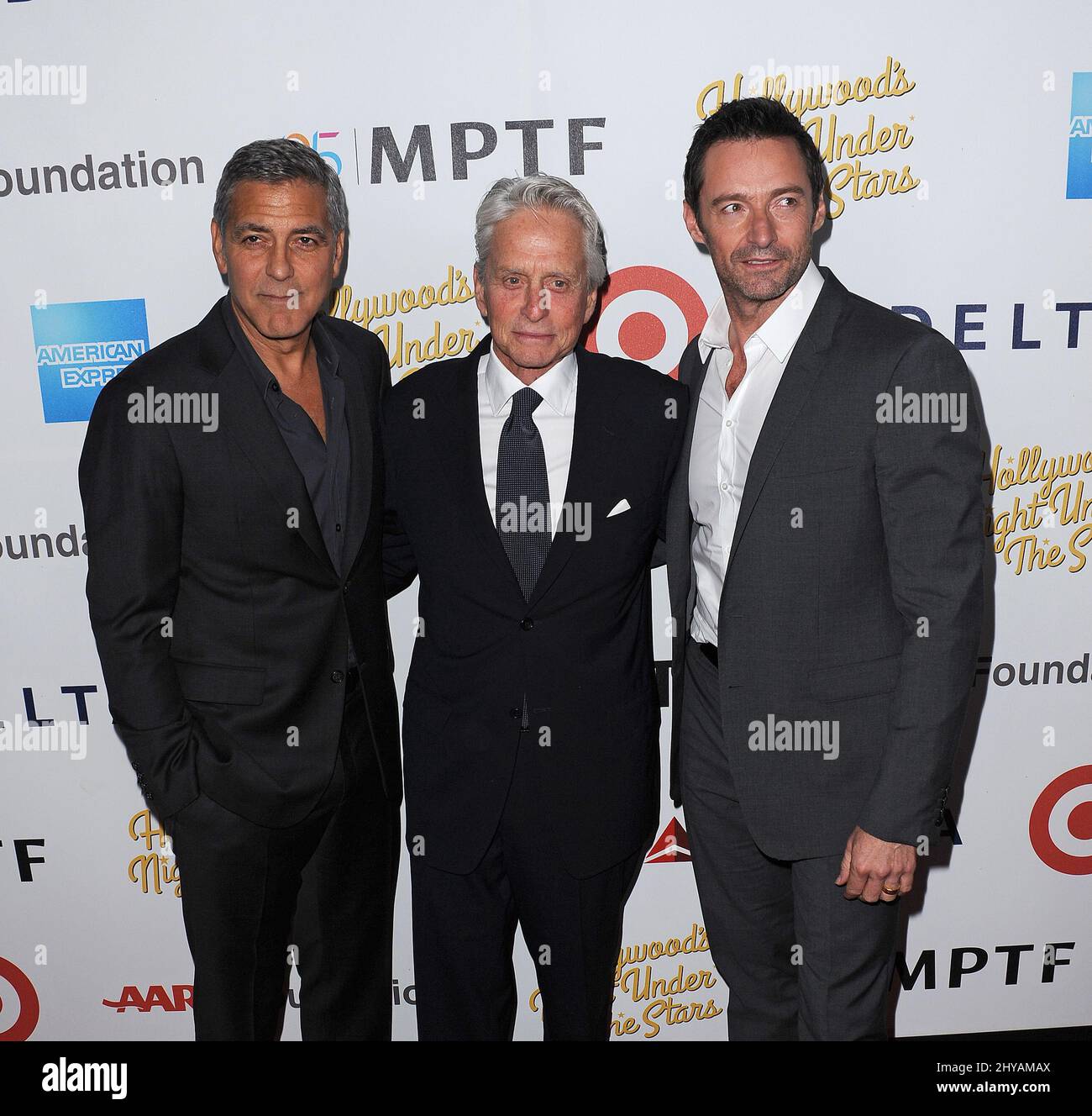 George Clooney, Michael Douglas, Hugh Jackman attending the "Hollywood ...