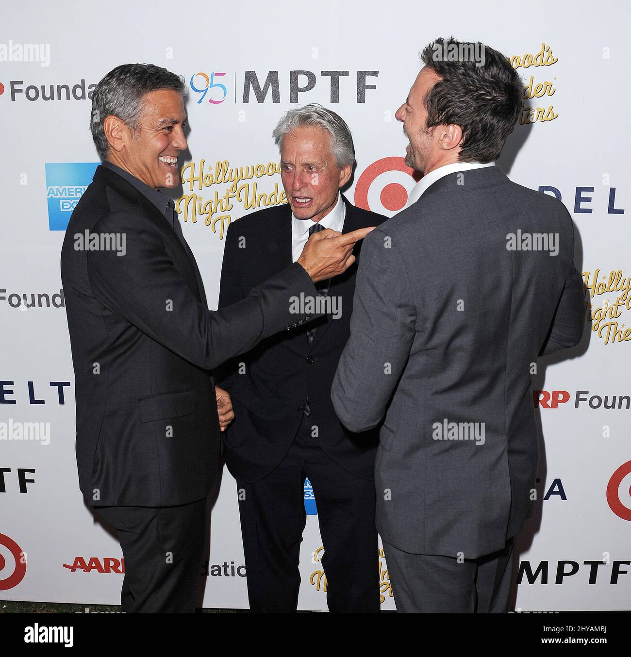 George Clooney, Michael Douglas, Hugh Jackman attending the "Hollywood ...