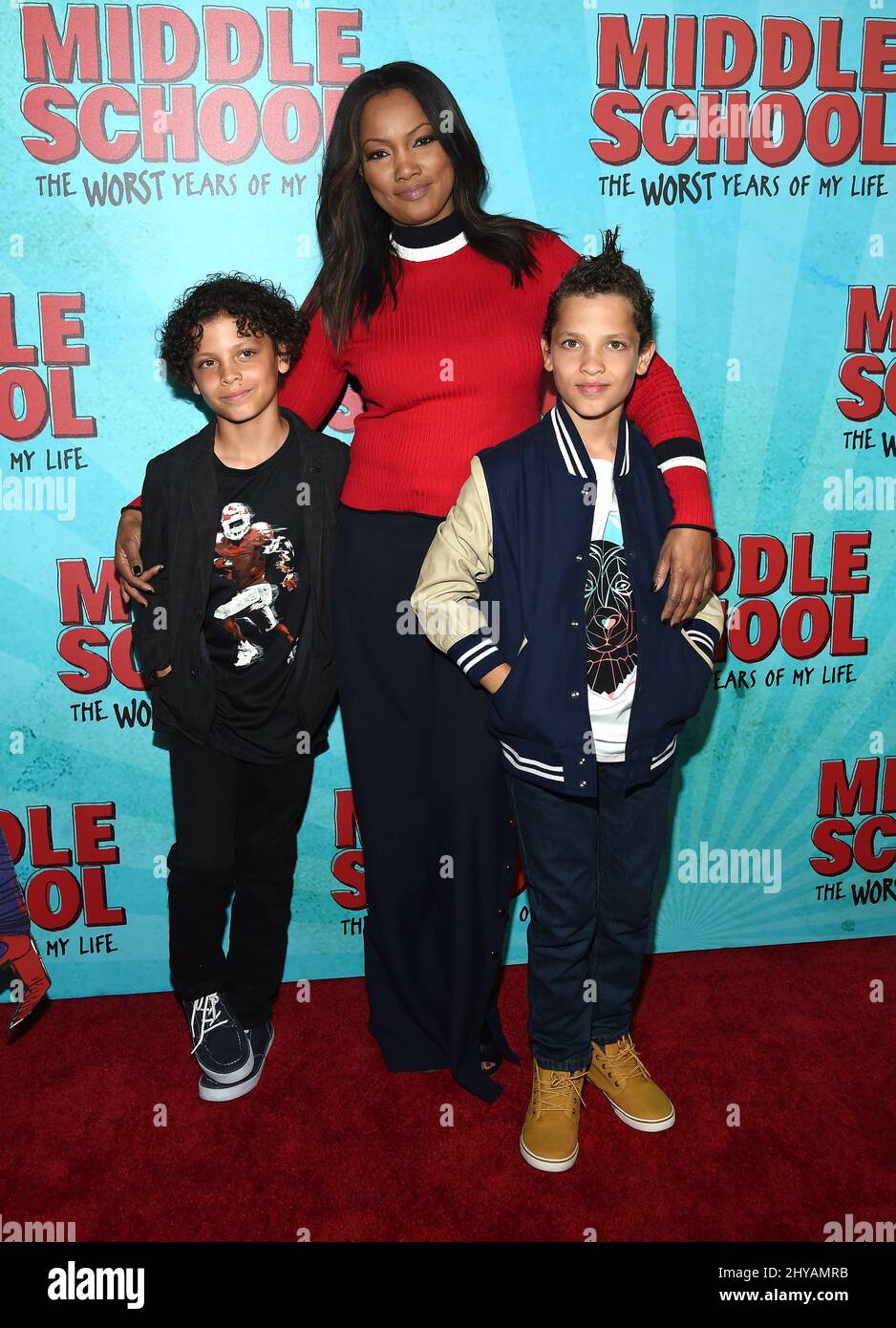 Garcelle Beauvais, Jaid Nilon and Jax Nilon arriving to the "Middle ...