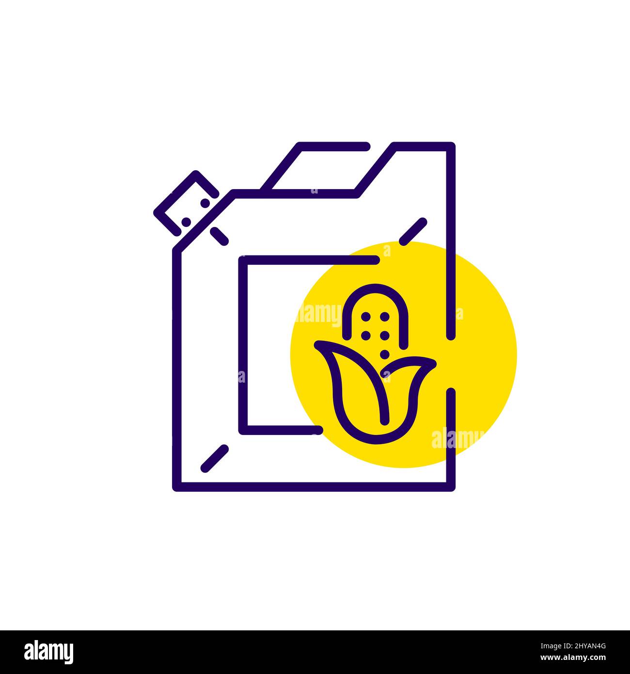 Bio energy. Gasoline tank with a corn. Pixel perfect, editable stroke ...