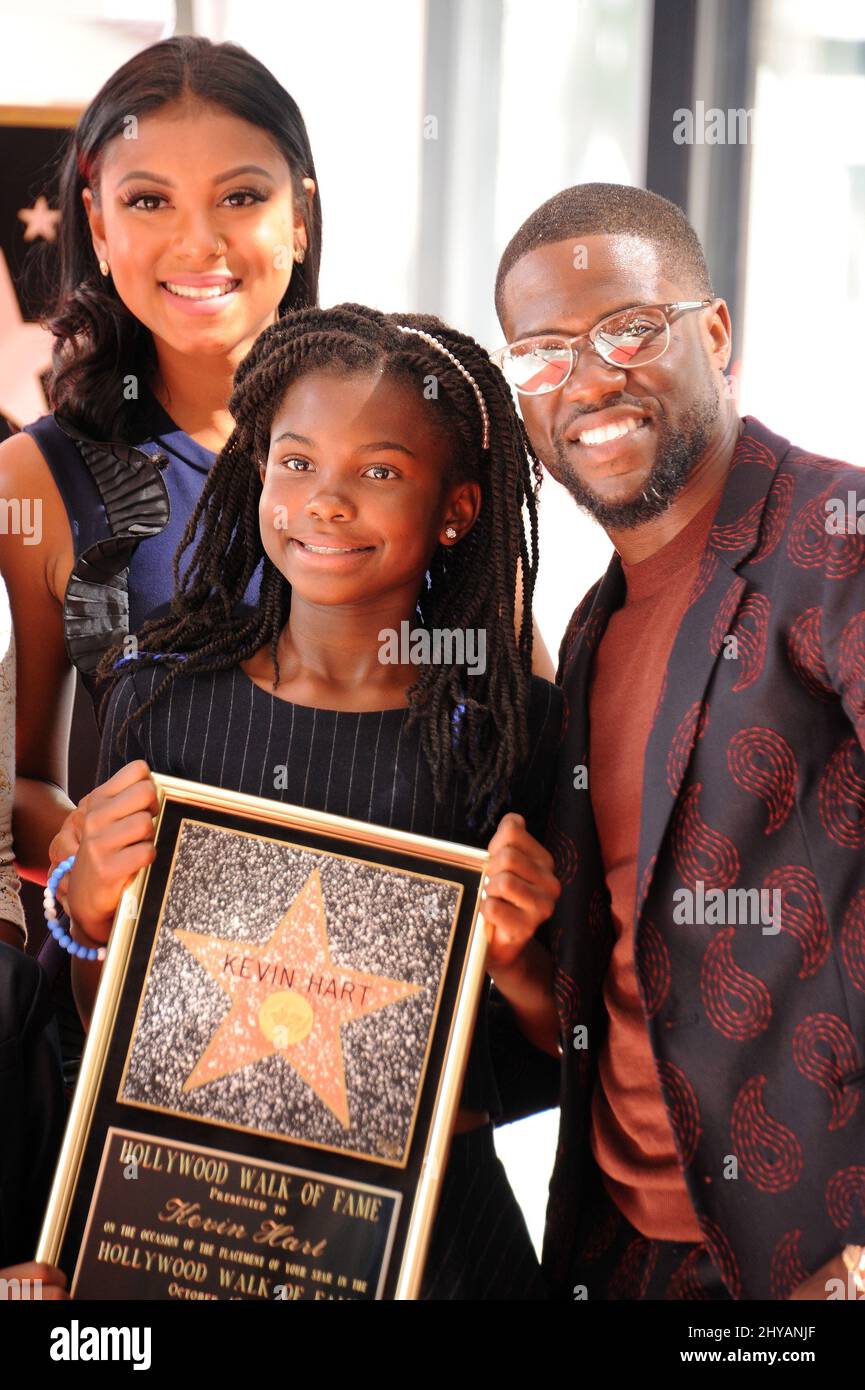 Kevin Hart, Eniko Parrish, Heaven Hart attending the star ceremony in ...