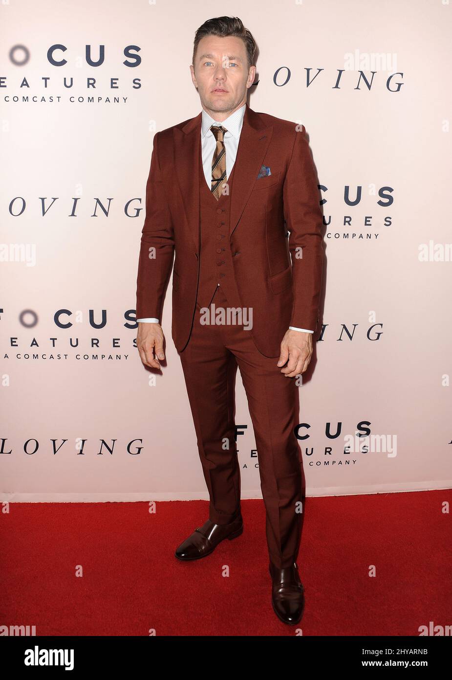 Joel Edgerton poses at the premiere of the film 'Loving' at the Samuel ...