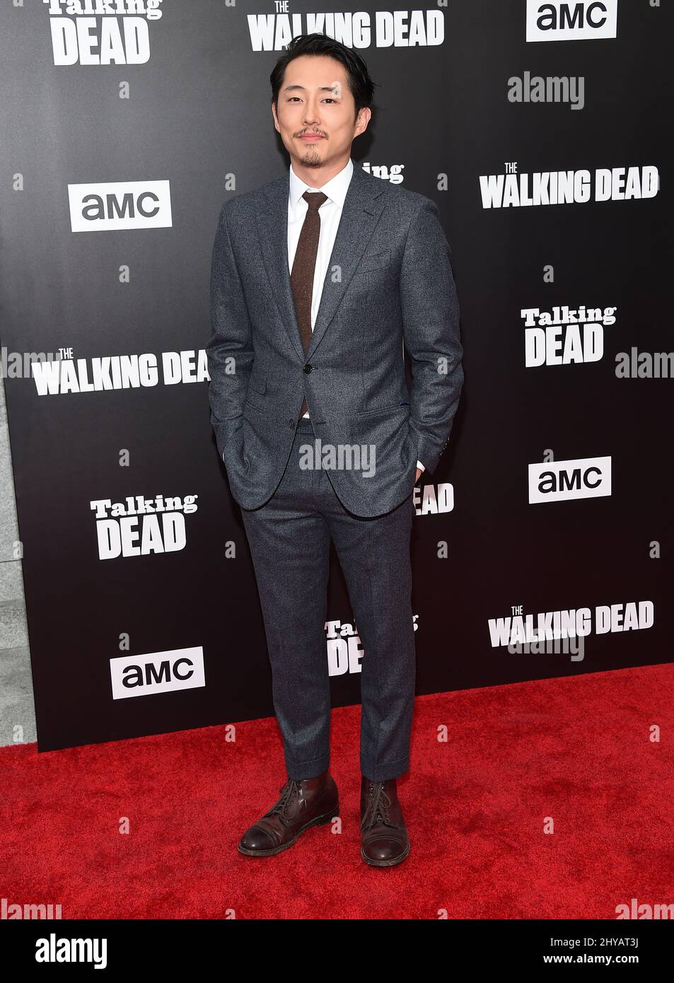Steven Yeun attending 'AMC presents a live, 90-minute special edition ...