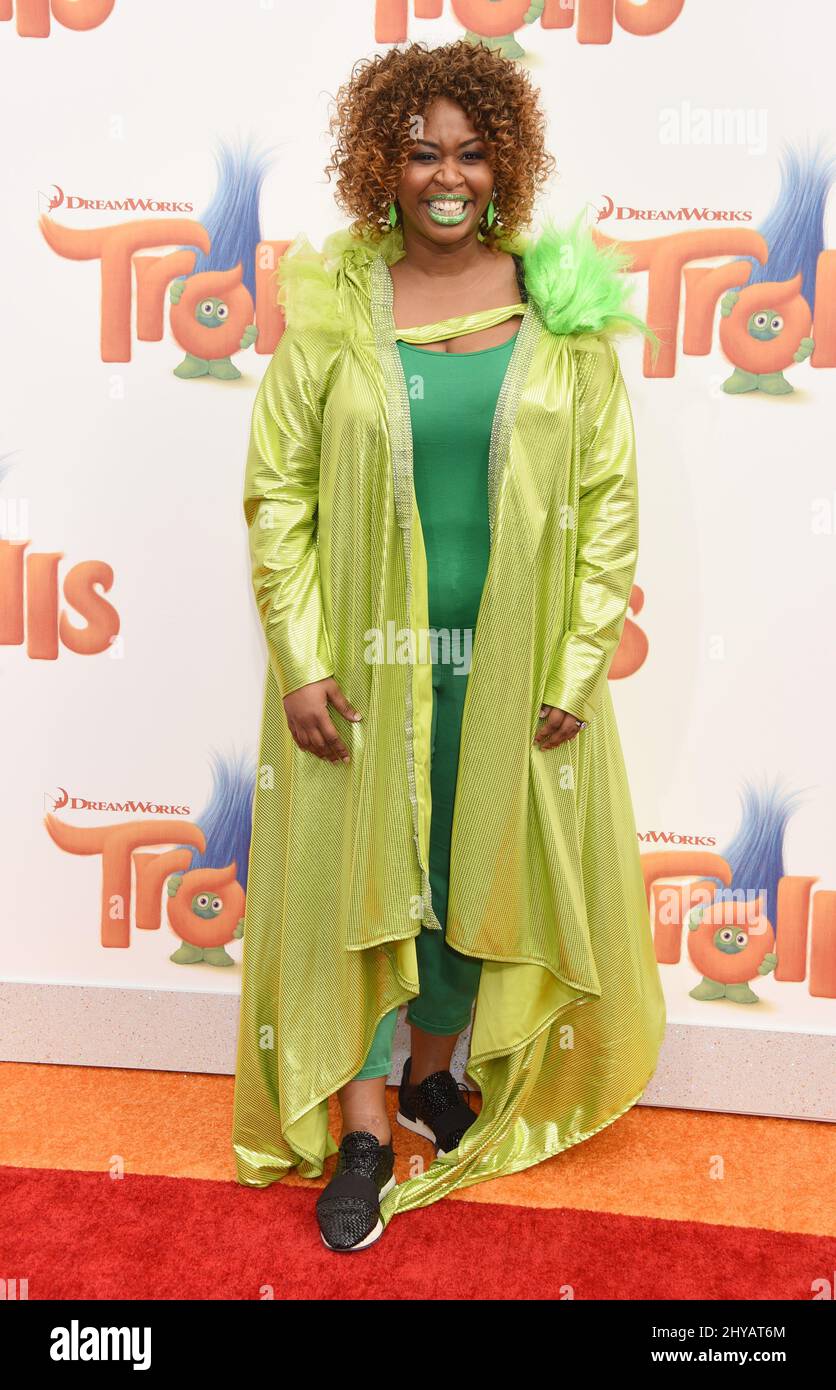 GloZell Green attending the Los Angeles premiere of Trolls Stock Photo ...