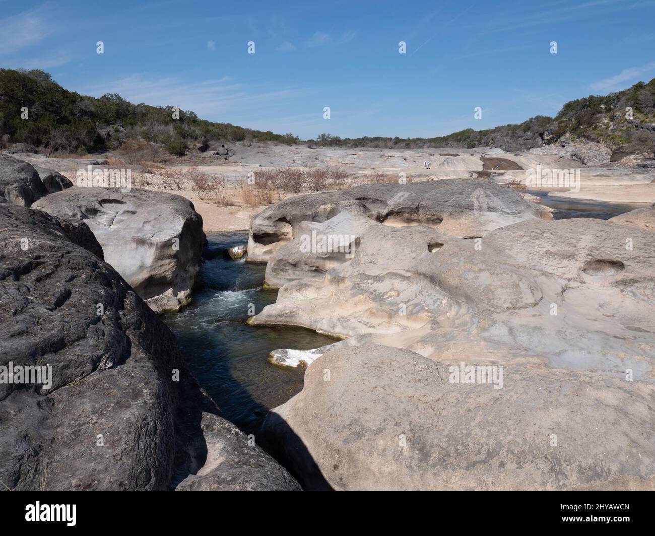 The Pedernales River in the Pedernales Falls State Park near Johnson ...