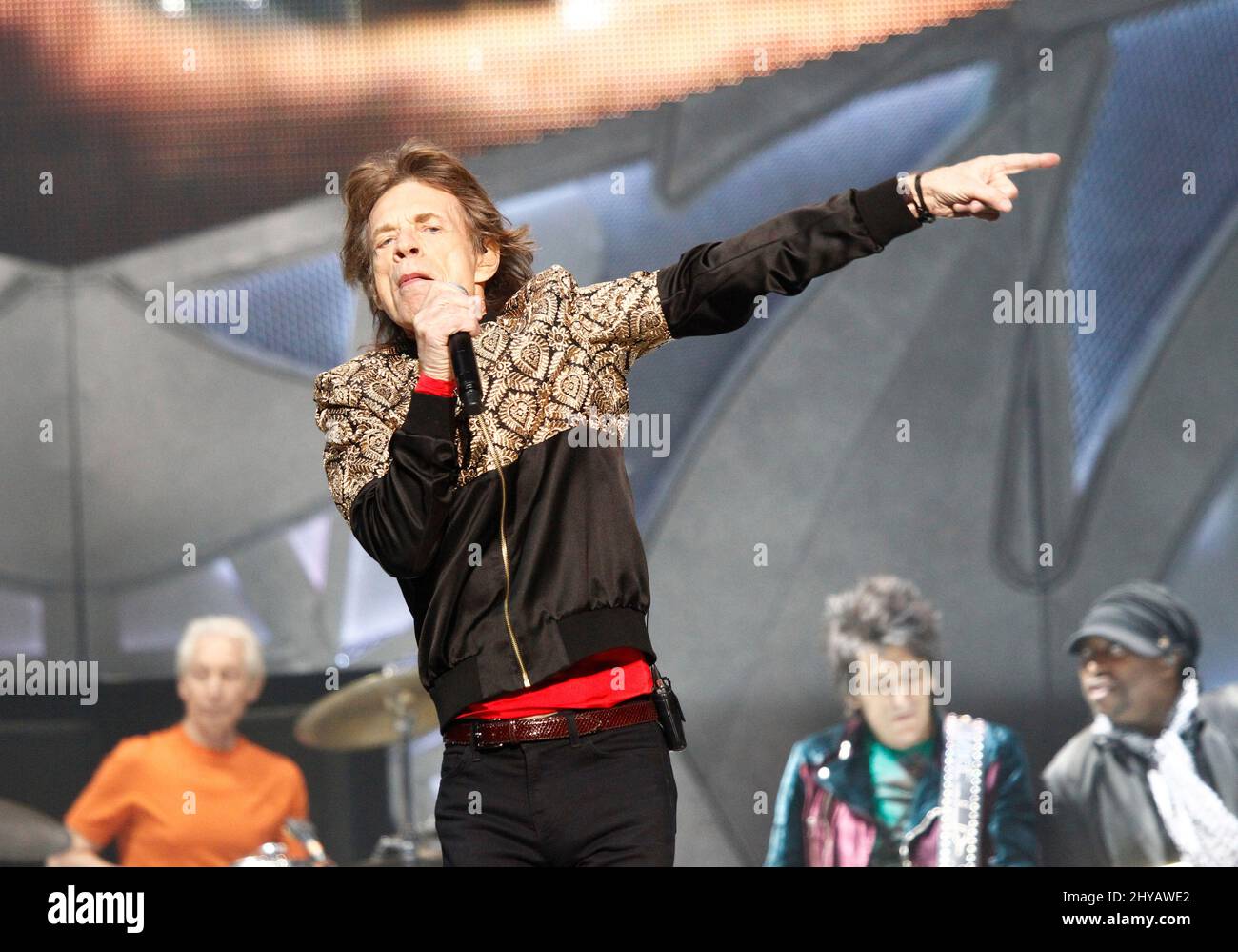 Mick Jagger of The Rolling Stones performs at The Rolling Stones in ...