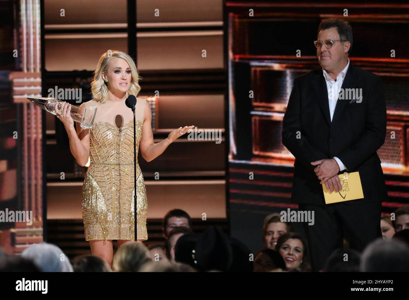 Carrie Underwood and Vince Gill attends 50th Annual CMA Awards held at ...