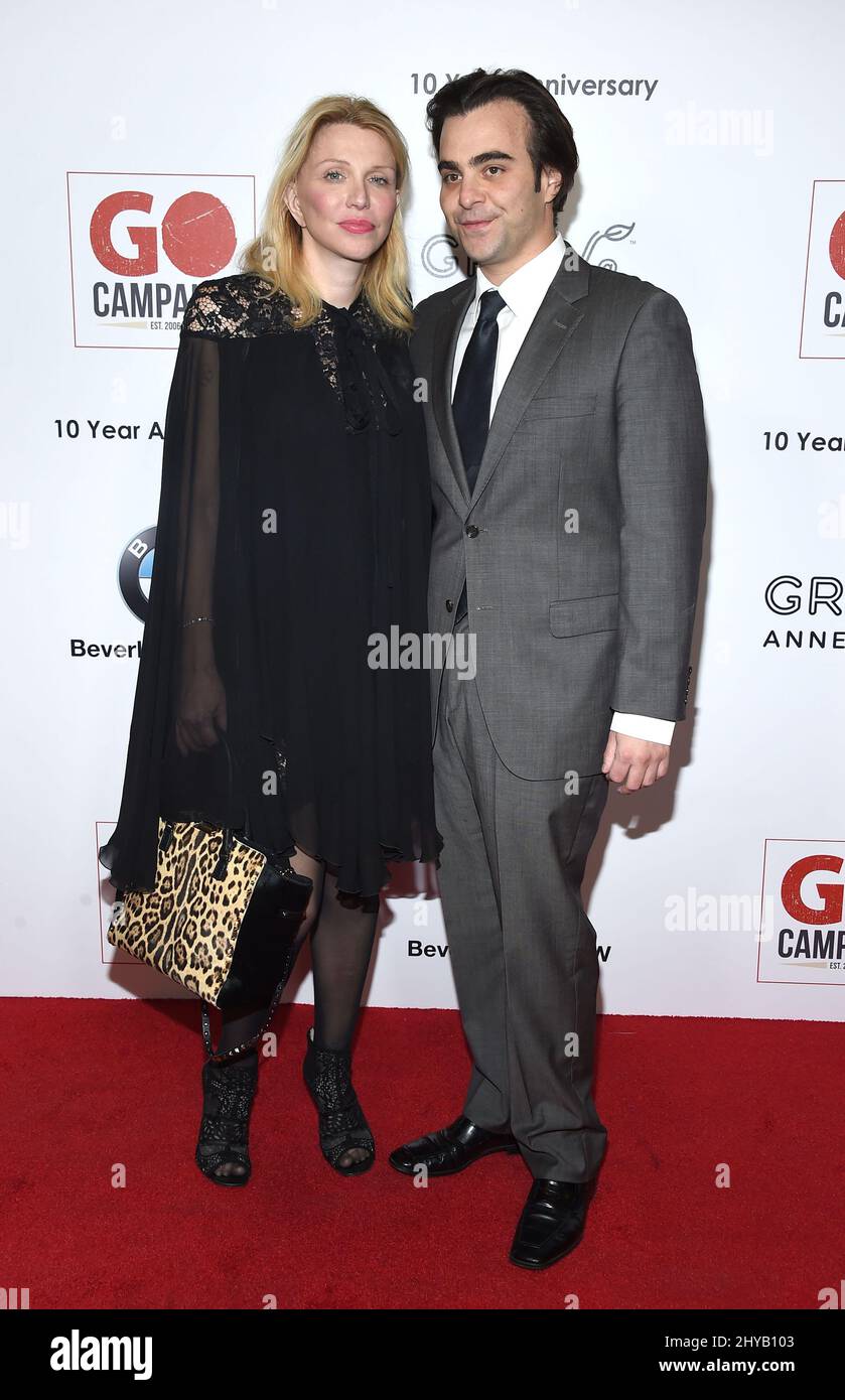 Courtney Love and Nicholas Jarecki attends the 10th Annual GO Campaign ...