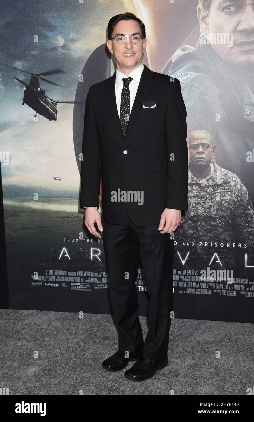 Eric Heisserer arrives at the LA Premiere of "Arrival" at the Regency ...