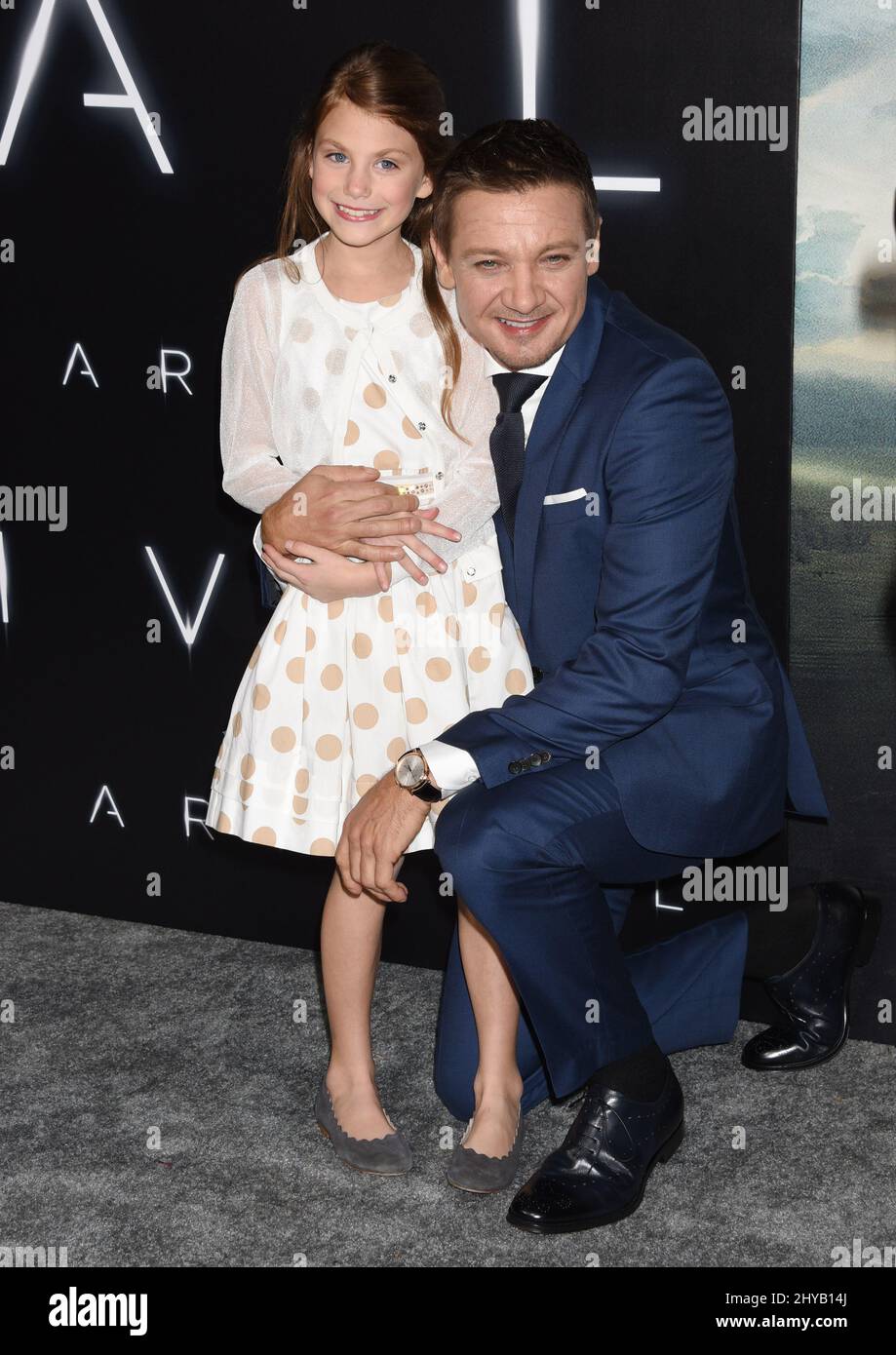 Abigail Pniowsky and Jeremy Renner arrives at the LA Premiere of ...