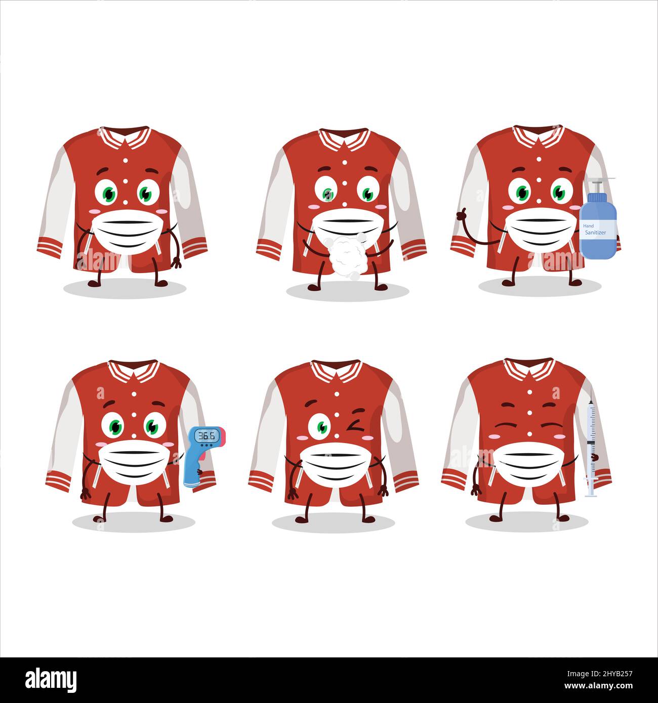 A picture of red baseball jacket cartoon design style keep staying ...