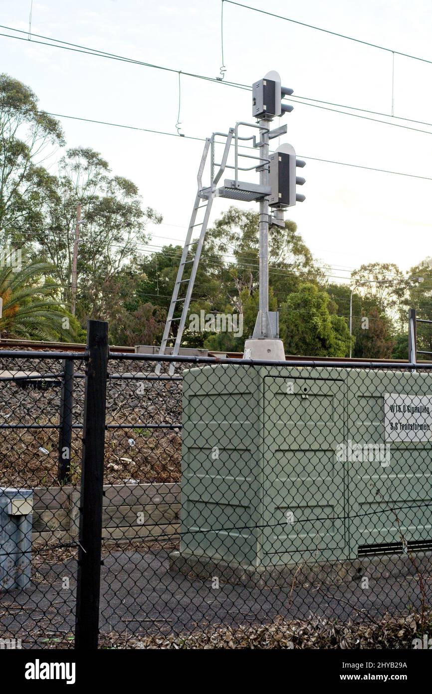 Portrait of train light signals Stock Photo - Alamy