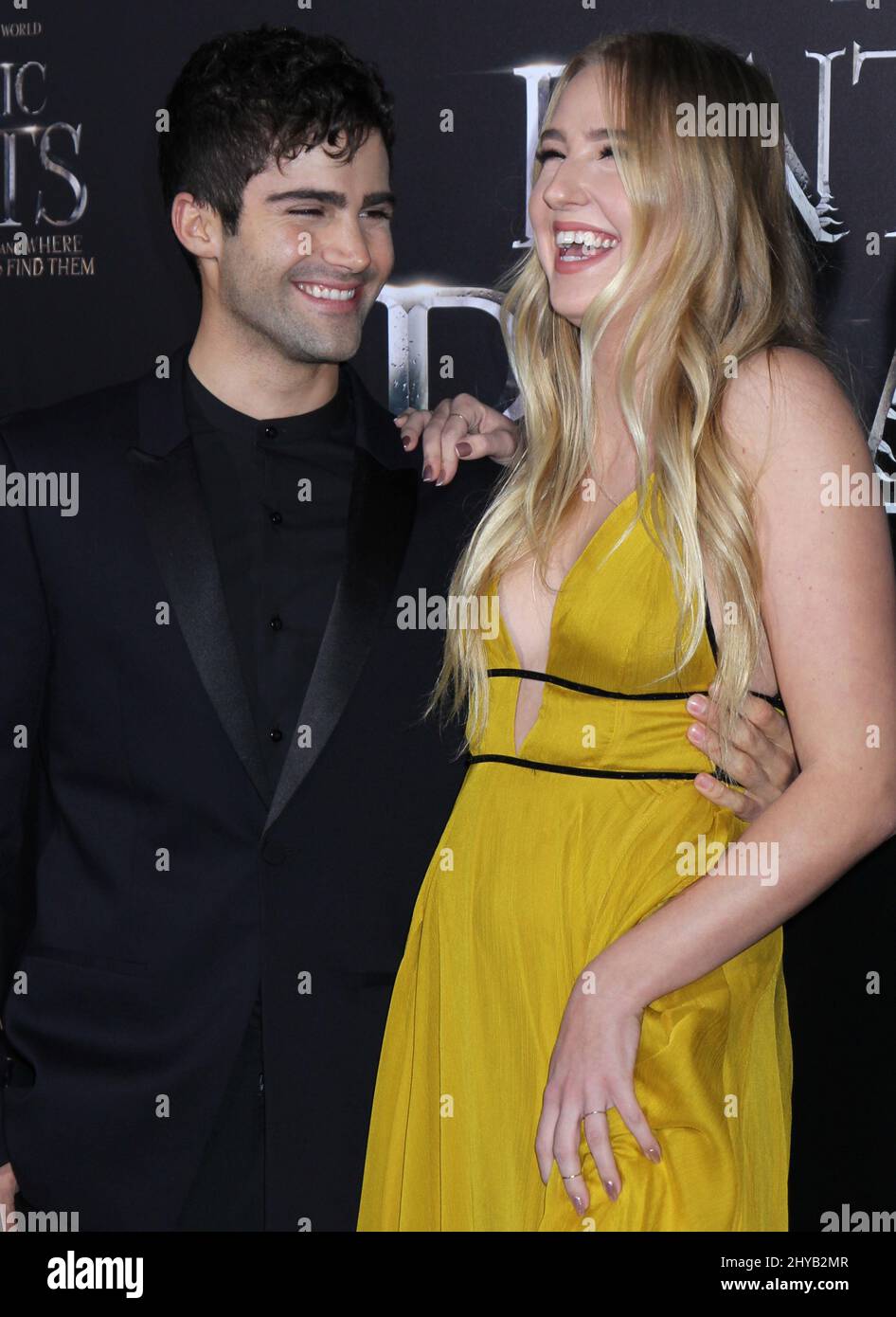 Max Ehrich & Veronica Dunne attends the world premiere of "Fantastic ...