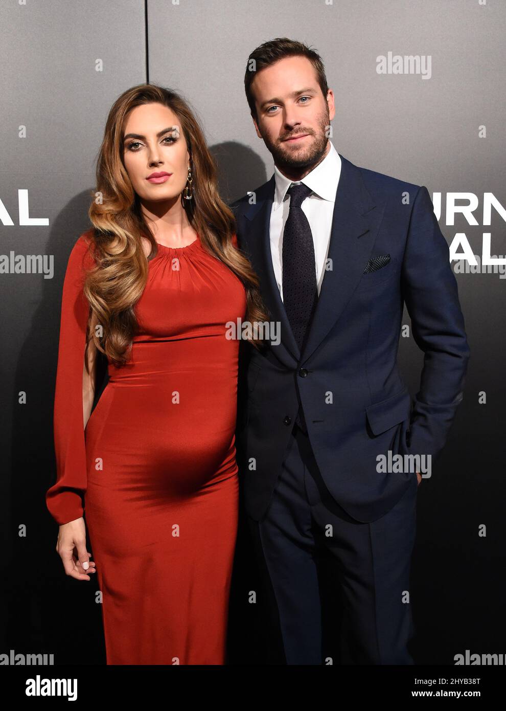 Armie Hammer and Elizabeth Chambers arriving to the "Nocturnal Animals ...