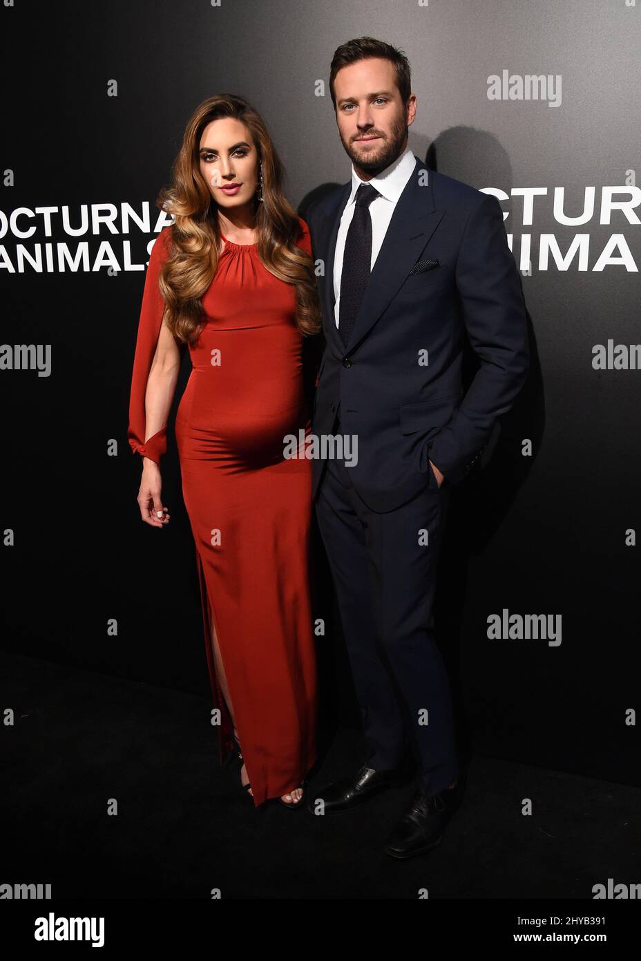 Armie Hammer and Elizabeth Chambers arriving to the "Nocturnal Animals ...