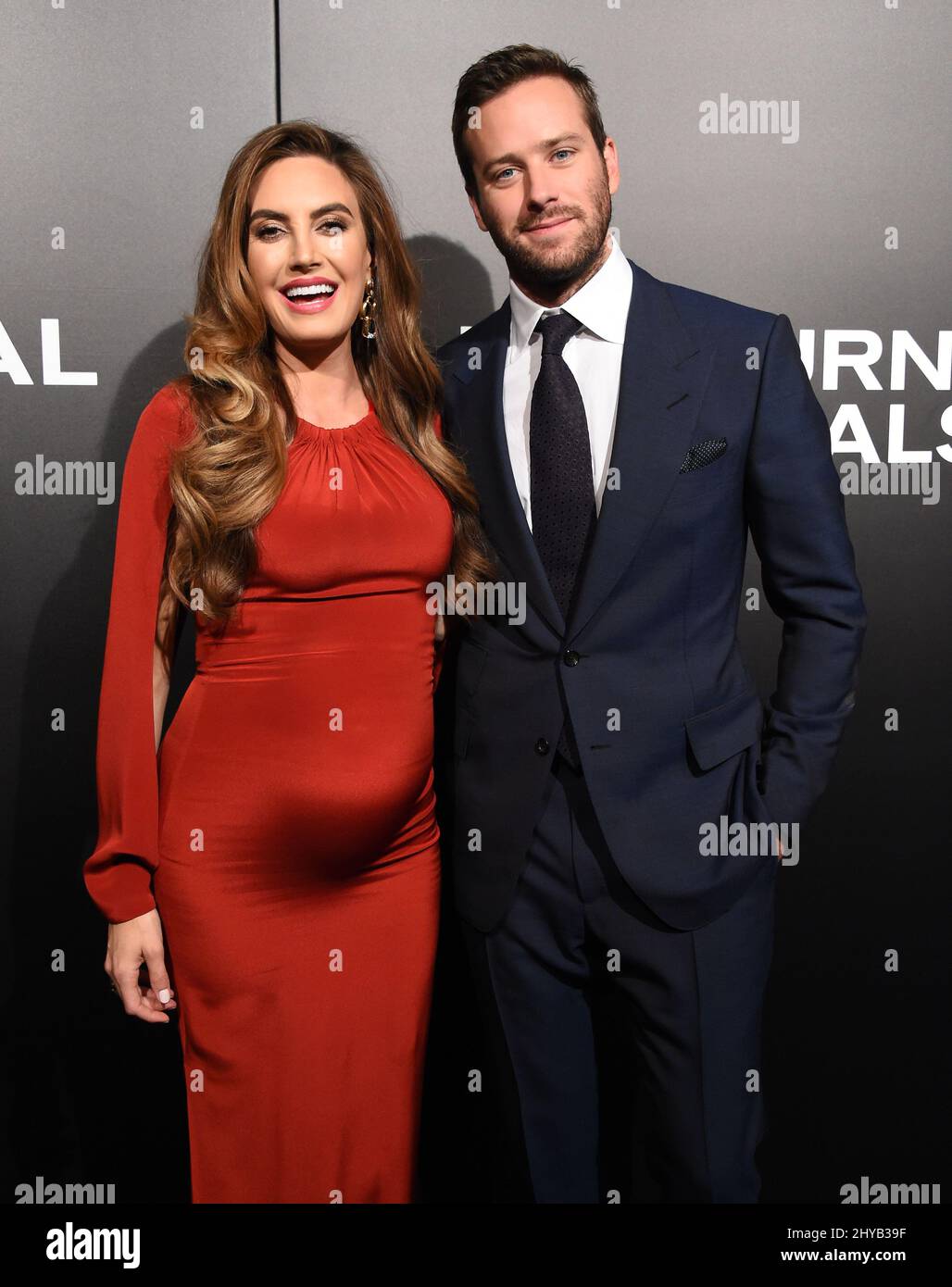 Armie Hammer and Elizabeth Chambers arriving to the "Nocturnal Animals ...