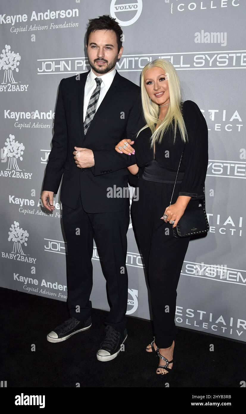 Christina Aguilera and Matthew Rutler attending the Baby2Baby Gala 2016 ...