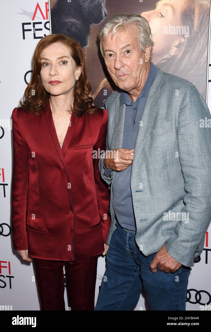 Isabelle Huppert and Paul Verhoeven attending the screening of 'Elle ...