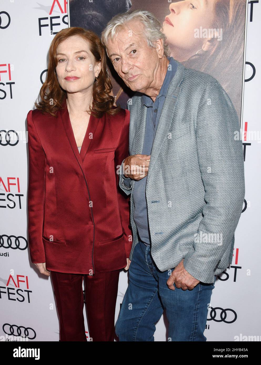 Isabelle Huppert and Paul Verhoeven attending the screening of 'Elle ...