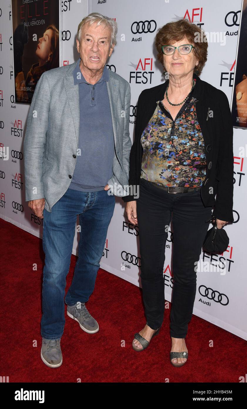Paul Verhoeven and Martine Verhoeven attending the screening of 'Elle ...