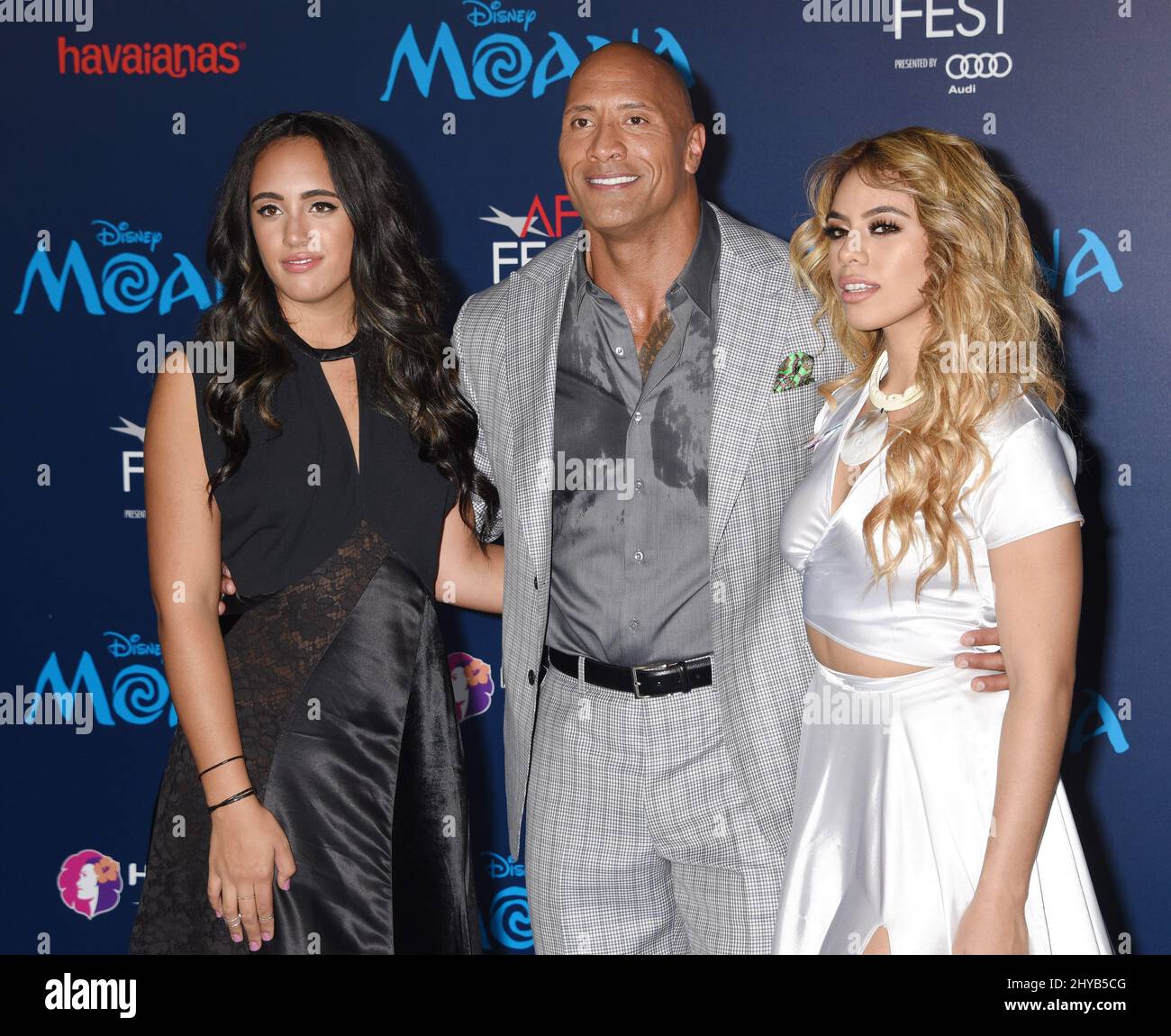 Simone Johnson, Dwayne Johnson and Dinah Jane Hansen attending the ...