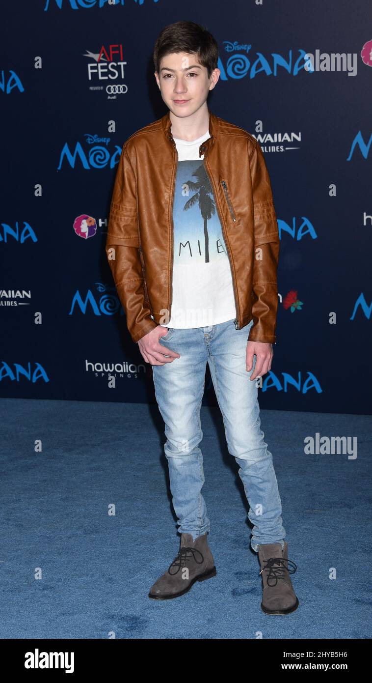 Mason Cook attending the Premiere of 'Moana' in Los Angeles Stock Photo ...