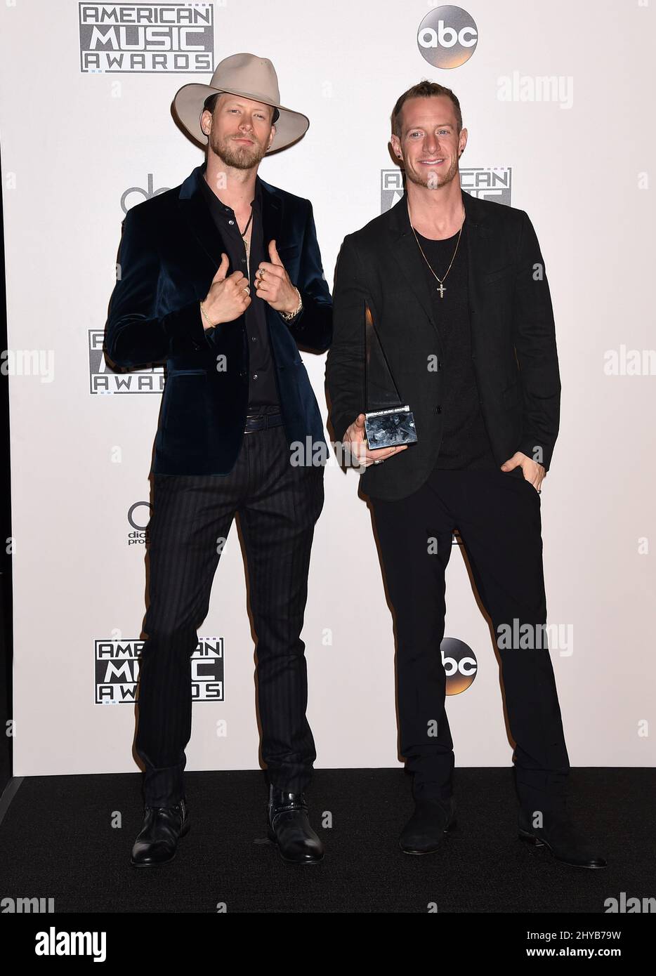 Brian Kelley, Tyler Hubbard of Florida Georgia Line in the press room ...