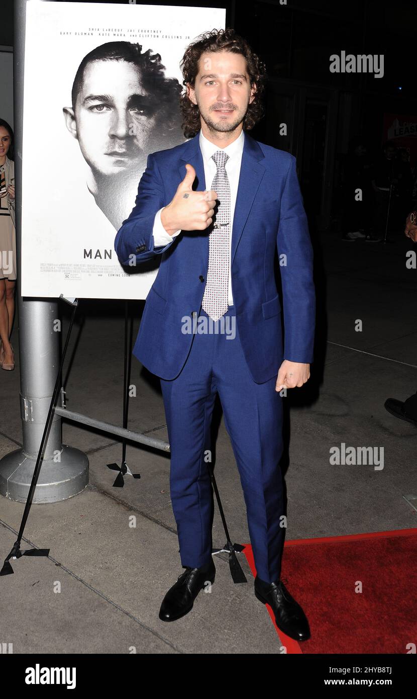 Shia LaBeouf attending the 'Man Down' Los Angeles Premiere held at ...