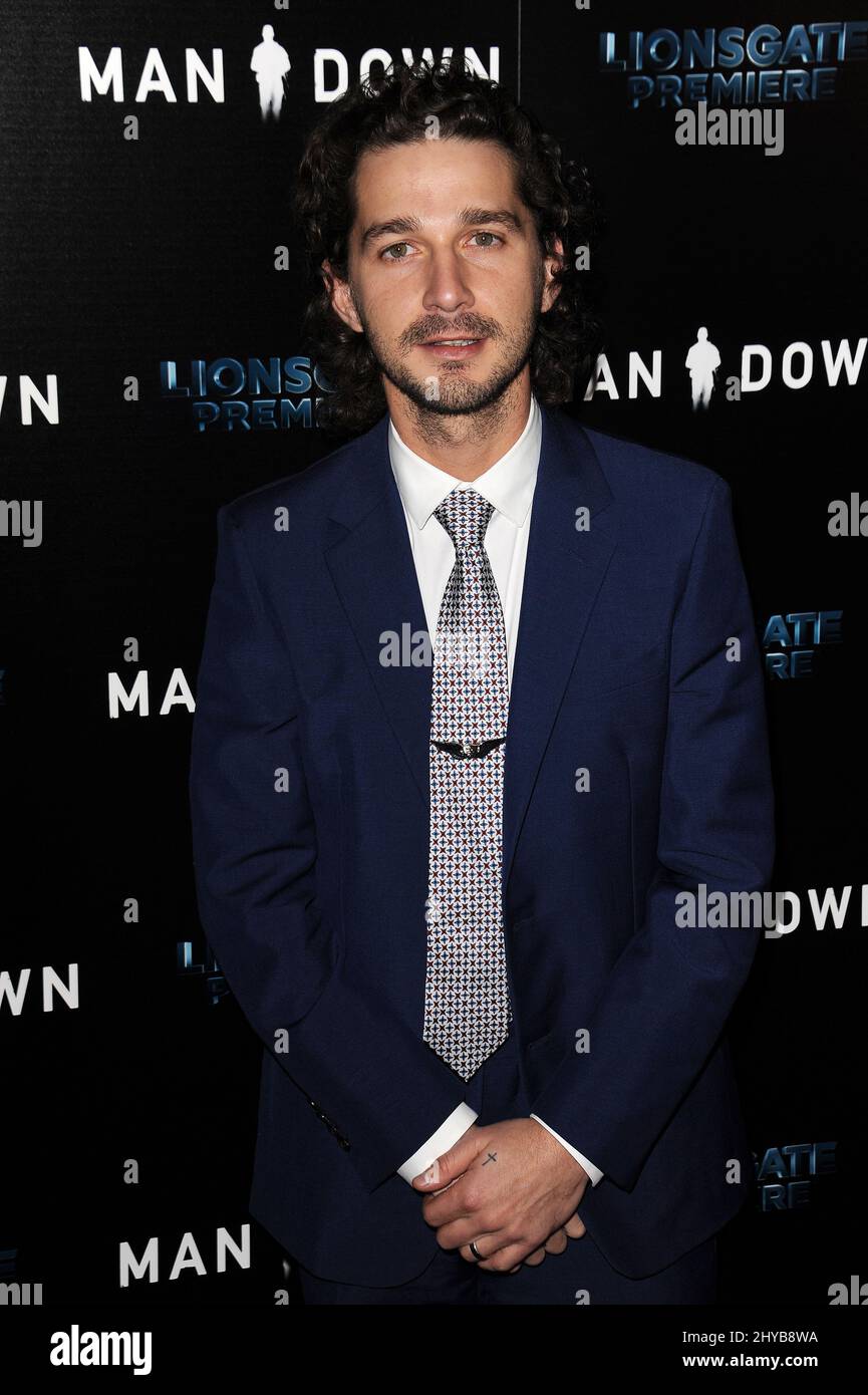 Shia LaBeouf attending the 'Man Down' Los Angeles Premiere held at ...