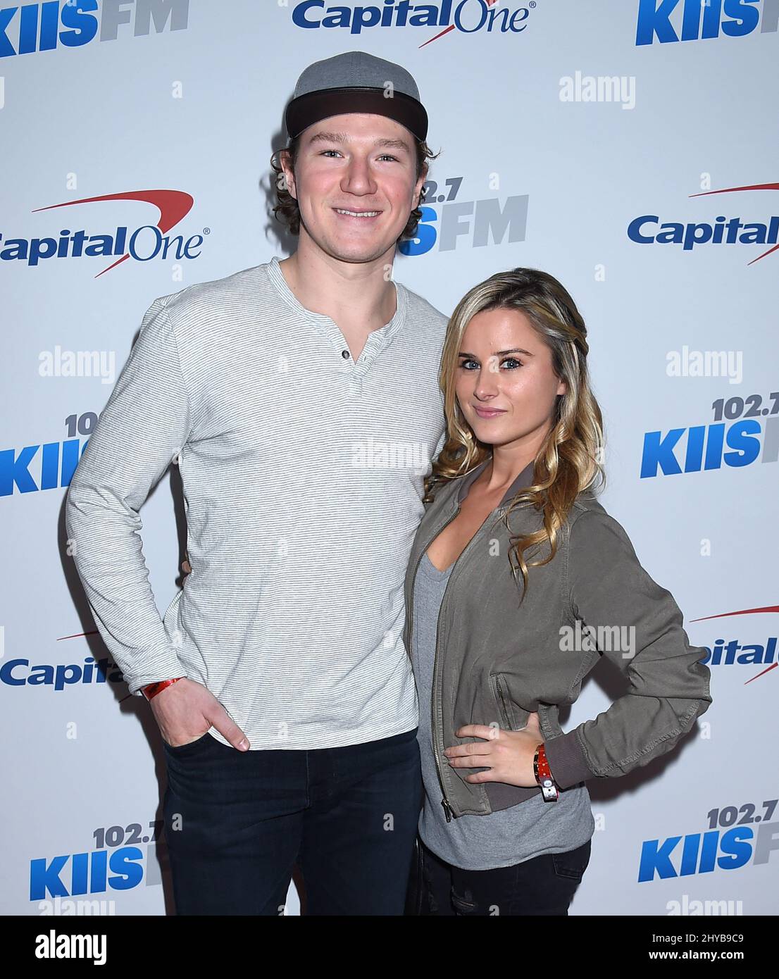 Tyler Toffoli and Taylore Bryce attending 102.7 KIIS FM's Jingle Ball ...