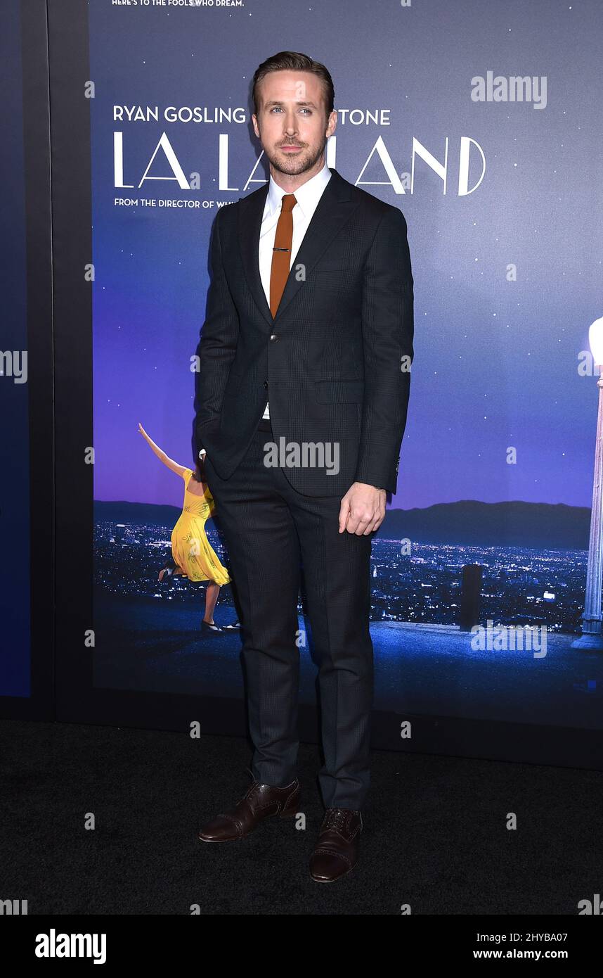 Ryan Gosling attending the Los Angeles Premiere of 'La La Land' Stock ...