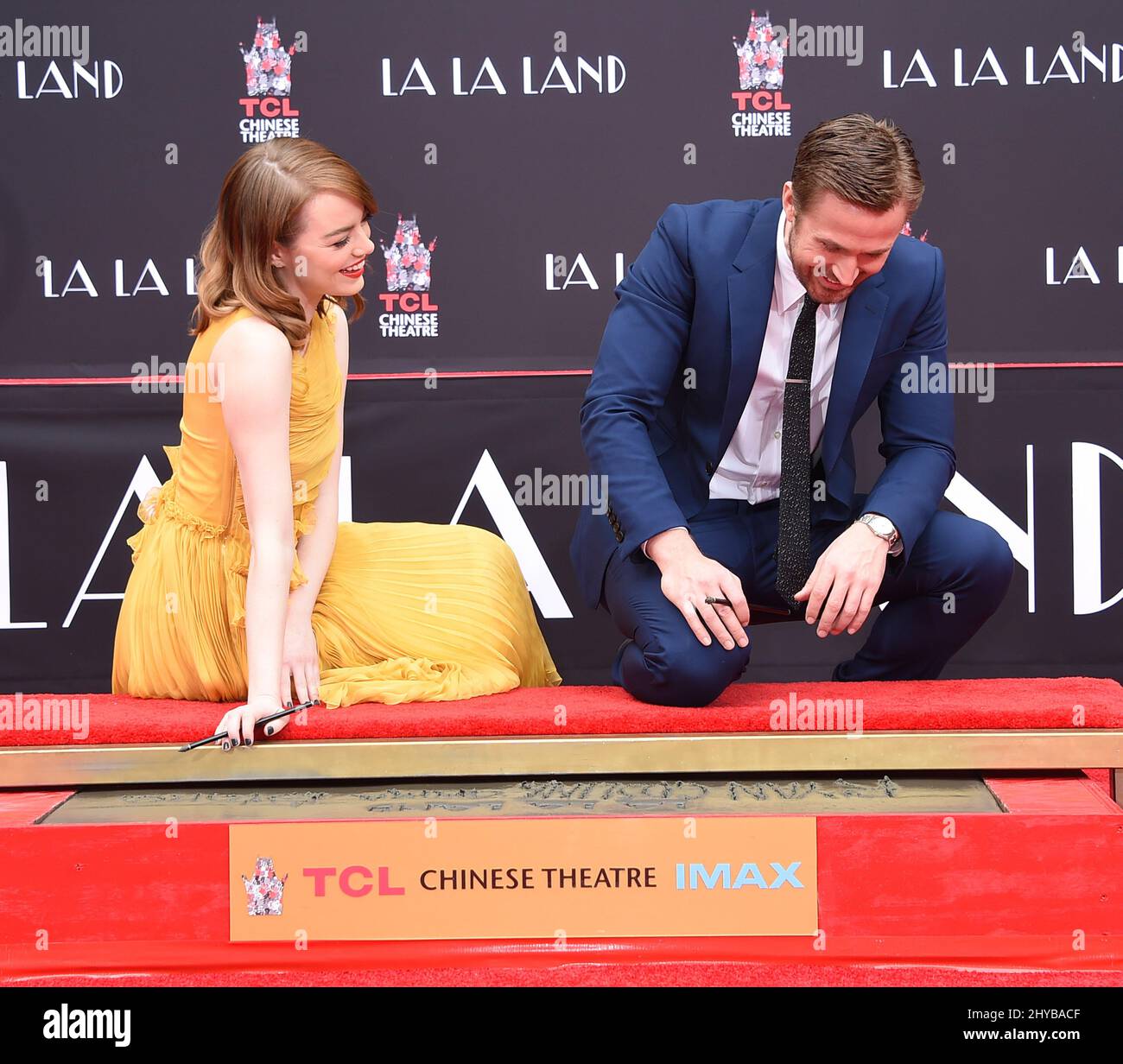 Emma Stone And Ryan Gosling At Their Hand And Footprint Ceremony In