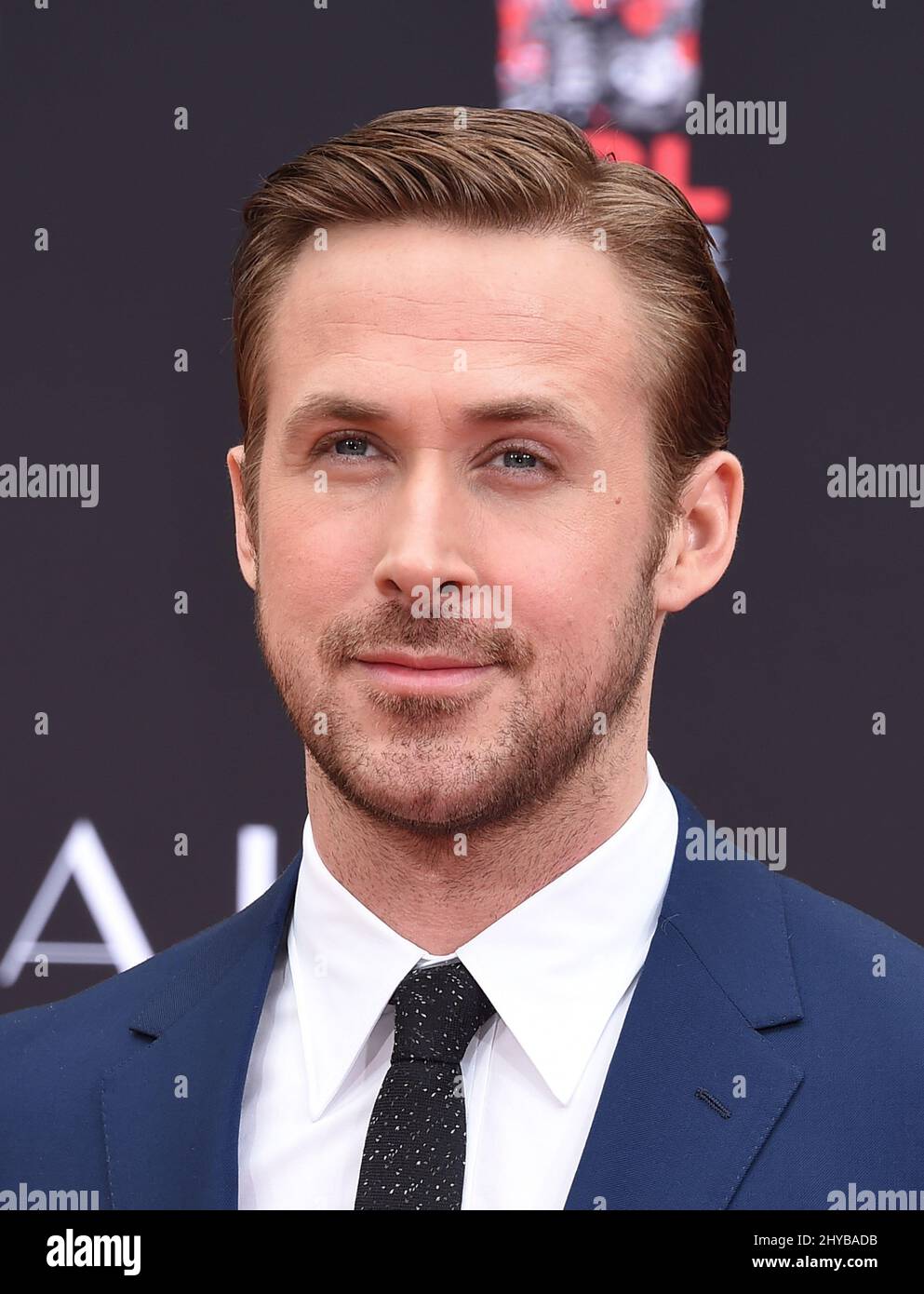 Ryan Gosling at his hand and footprint ceremony in Hollywood Stock ...