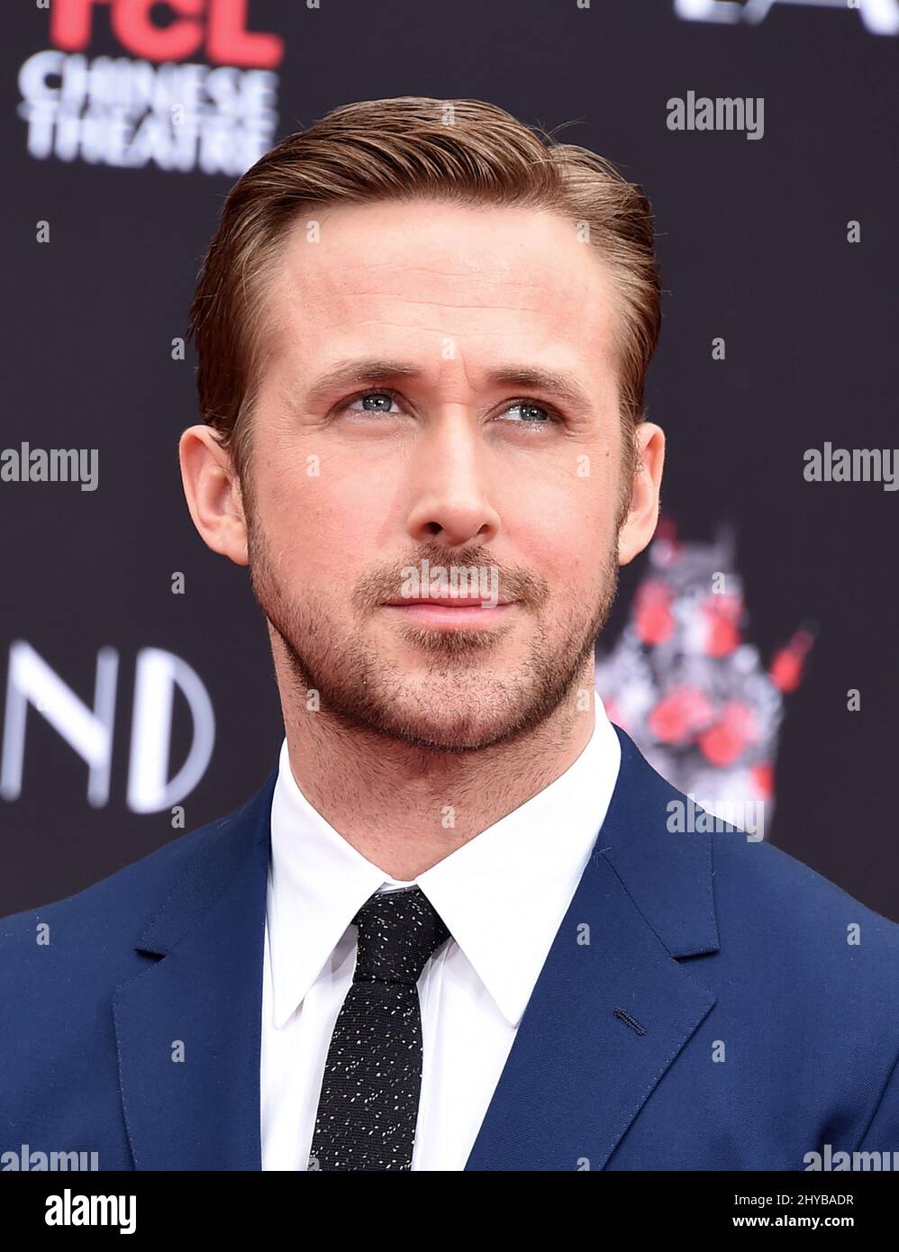 Ryan Gosling at his hand and footprint ceremony in Hollywood Stock ...
