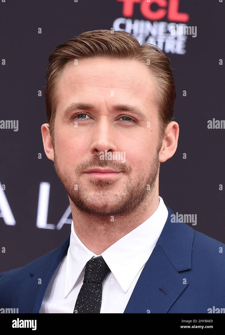 Ryan Gosling at his hand and footprint ceremony in Hollywood Stock ...