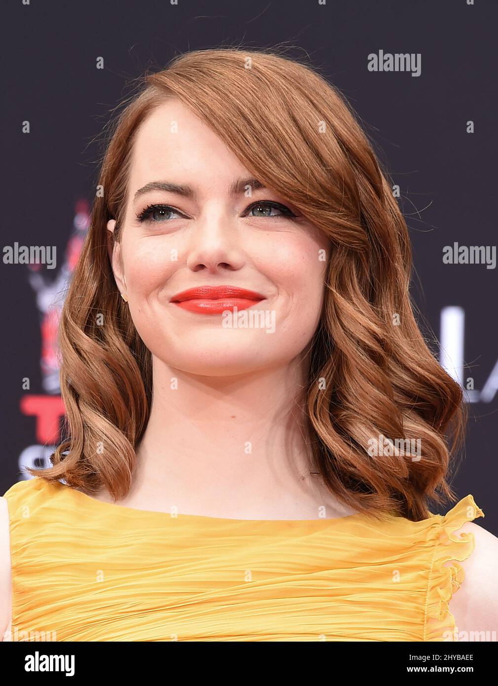 Emma Stone at her hand and footprint ceremony in Hollywood Stock Photo ...