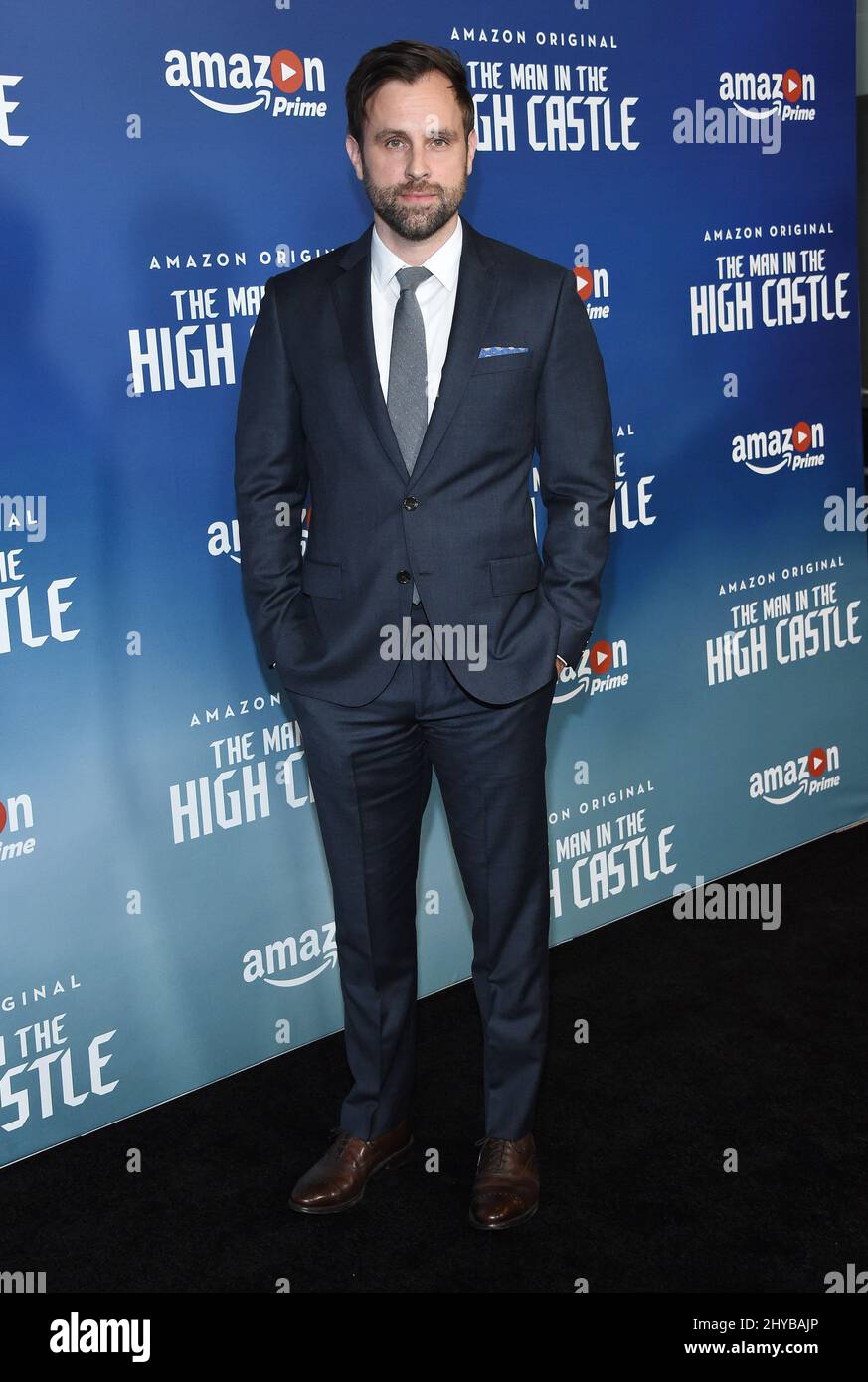 Aaron Blakely attending Amazon's season two premiere of 'The Man in the ...