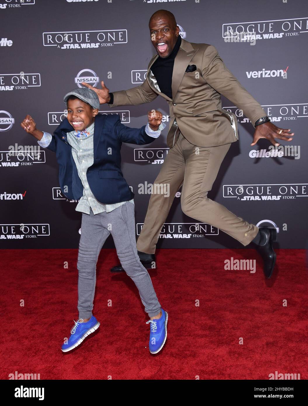 Terry Crews and Isaiah Crews arriving at Lucasfilm's "Rogue One: A Star ...