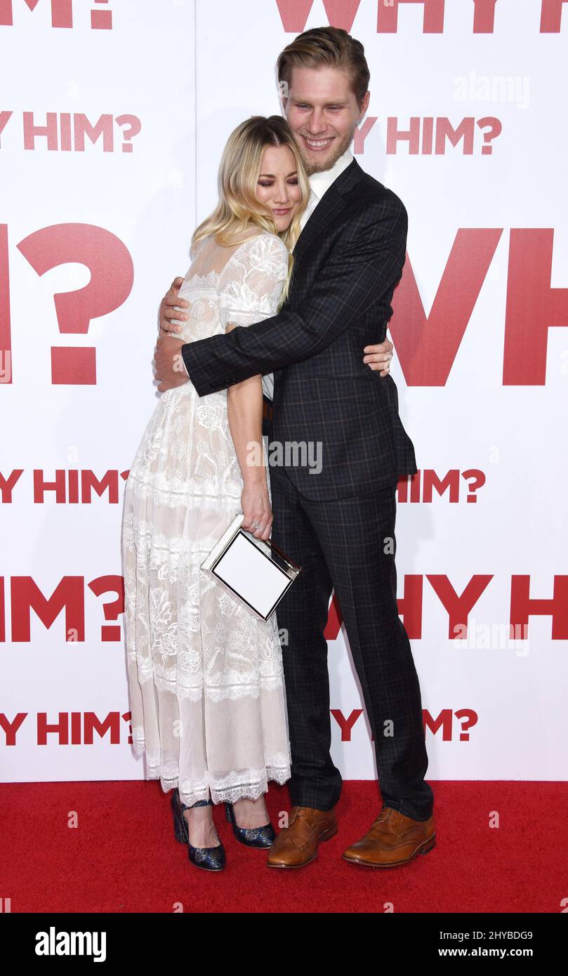 Kaley Cuoco and Karl Cook attends the world Premiere of "Why Him?" at ...