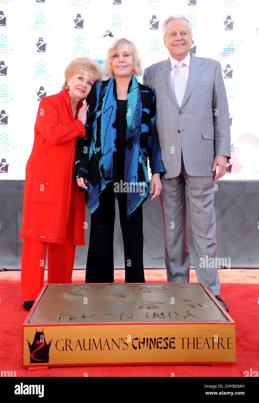 Debbie Reynolds, Kim Novak and Robert Osbourne attending Kim Novak Hand ...