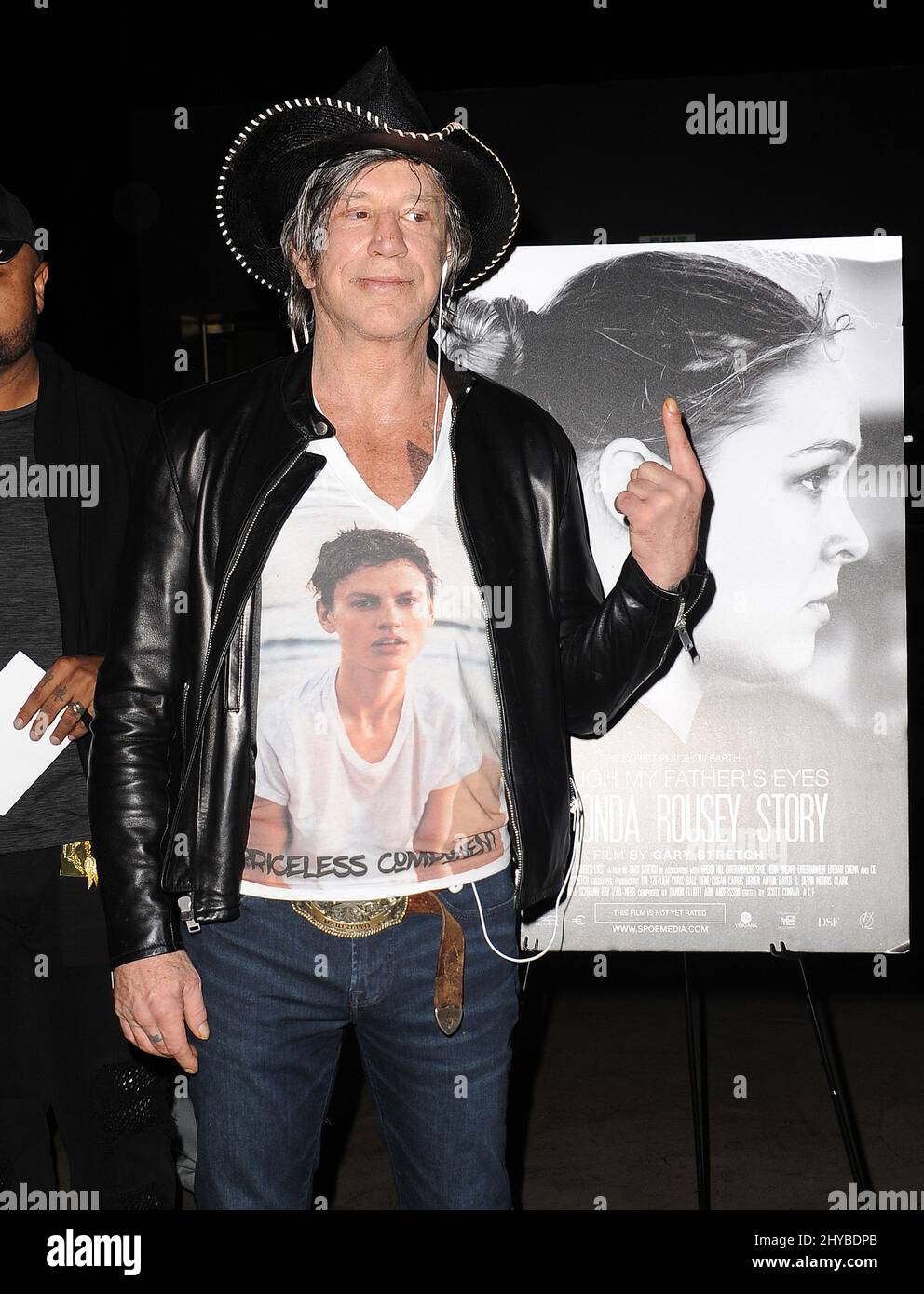 Mickey Rourke attending a screening of Through My Father's Eyes: The ...