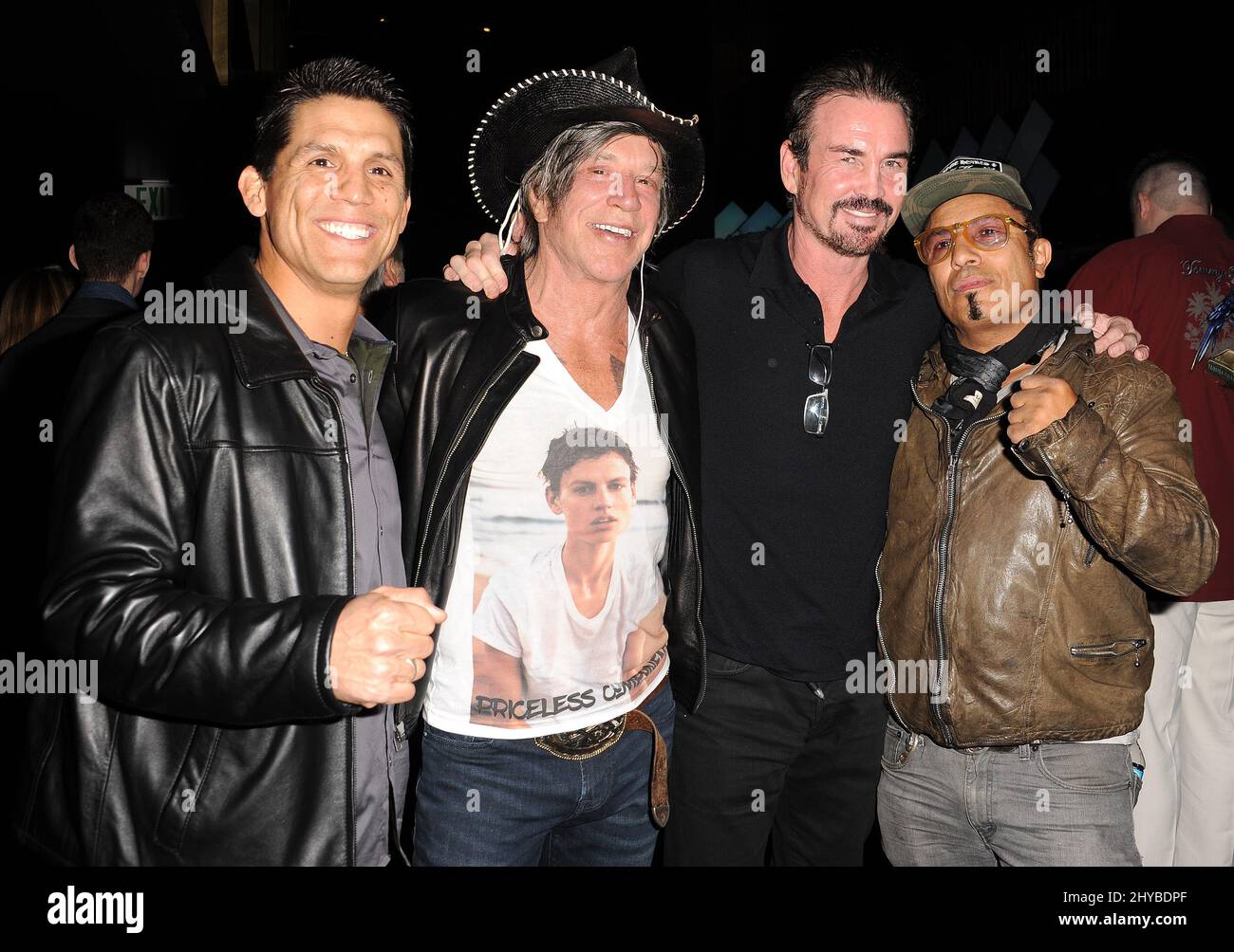Mickey Rourke, Gary Strectch attending a screening of Through My Father ...