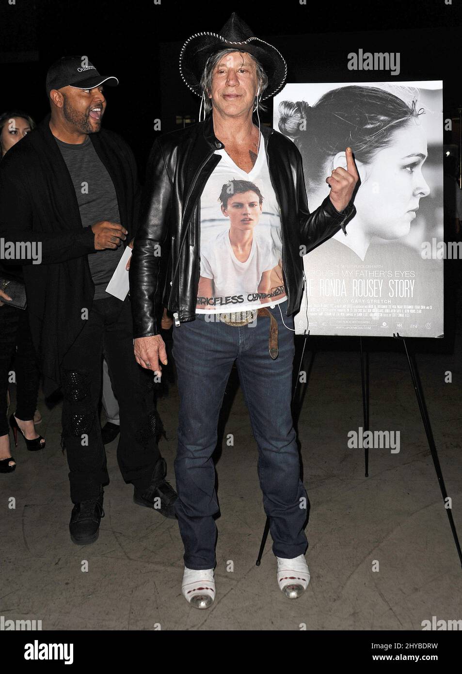 Mickey Rourke attending a screening of Through My Father's Eyes: The ...