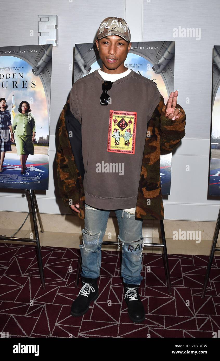 Pharrell Williams arrives at 'Hidden Figures' Special Screening held at ...