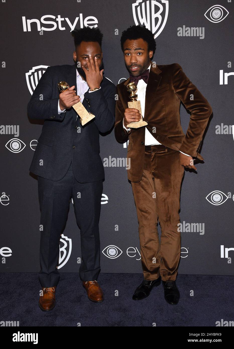 Steven Glover and Donald Glover attending the 74th Annual Golden Globe ...