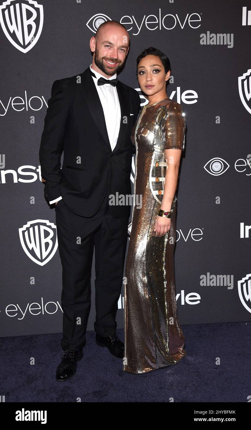 Ruth Negga and Dominic Cooper attending the 74th Annual Golden Globe ...