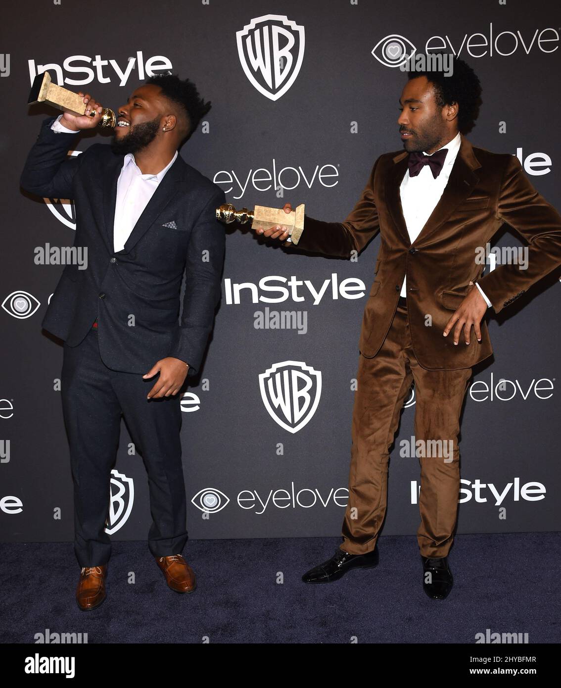 Steven Glover and Donald Glover attending the 74th Annual Golden Globe ...